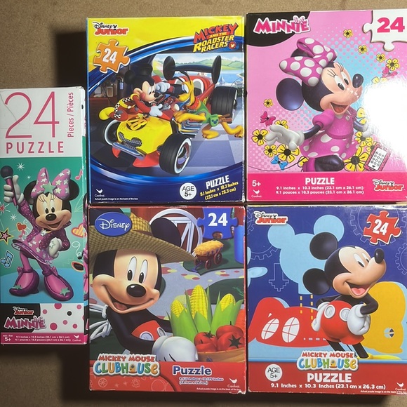 Disney | Toys | 5 Disney 24 Piece Puzzles Great Introduction To ...